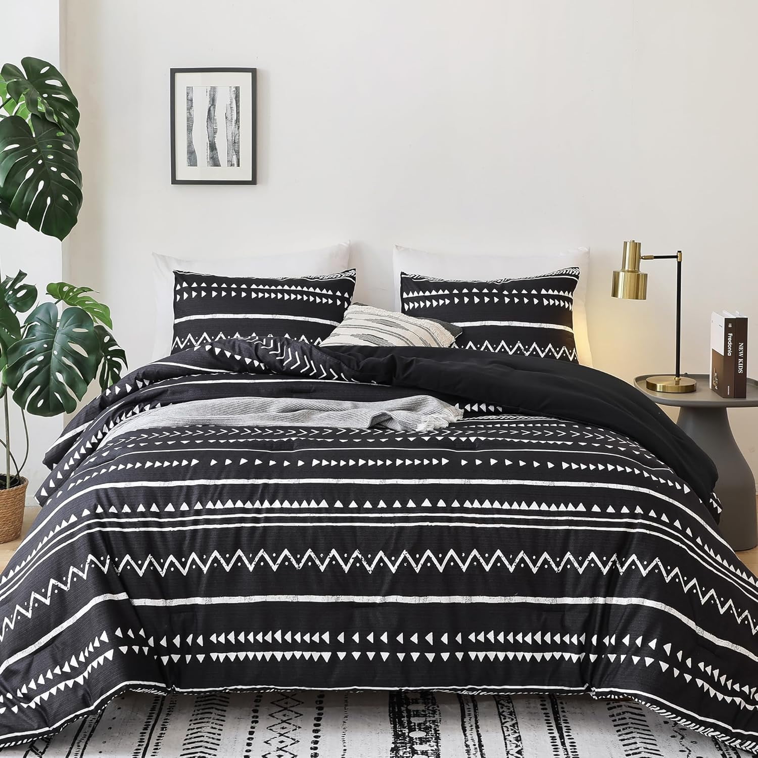 Aztec Black Comforters Full Size Folkloric Art Pattern Bedding Sets ...