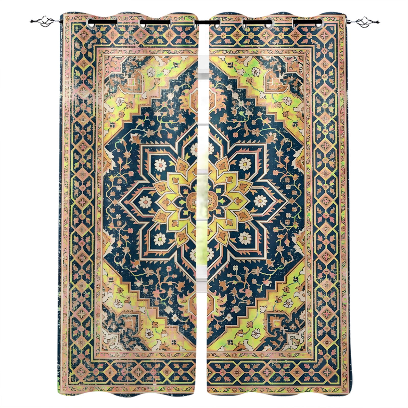 Aztec Blackout Curtains for Bedroom Living Room Darkening Curtains 84 ...