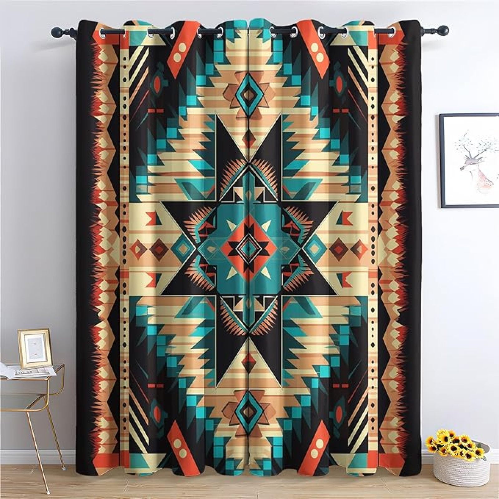 Aztec Blackout Curtains For Bedroom Living Room, Southwestern Curtains ...