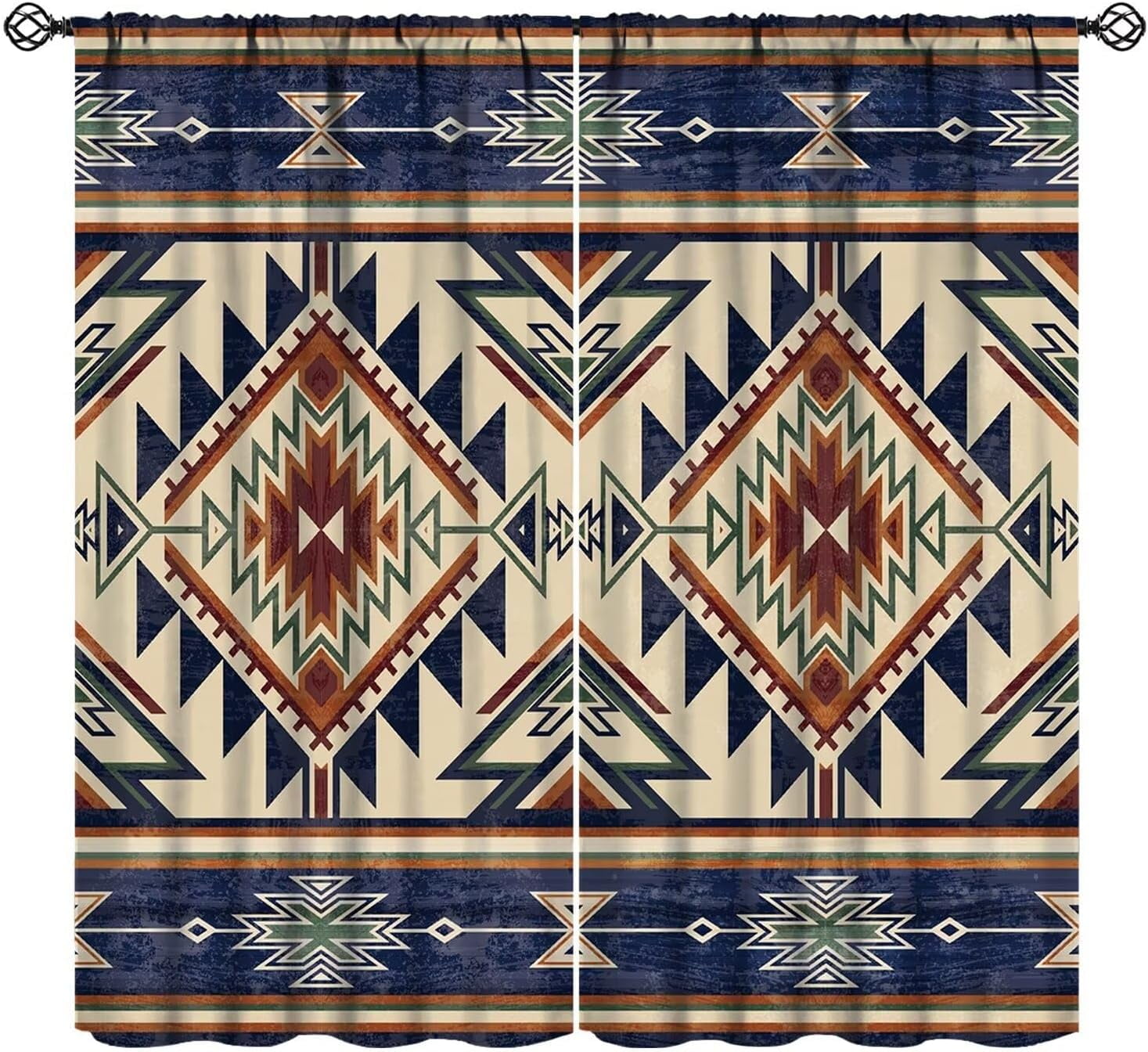 Aztec Blackout Curtains Rustic Western Ethnic Boho Abstract Geometric ...