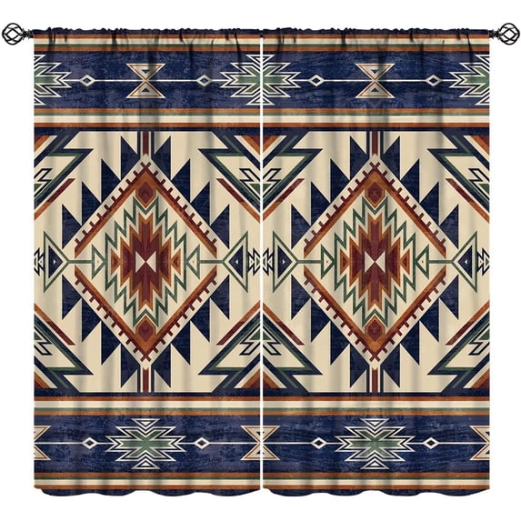 Aztec Blackout Curtains Rustic Western Ethnic Boho Abstract Geometric ...