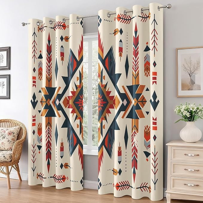 Aztec Blackout Curtains, Southwest Curtains for Living Room Bedroom ...