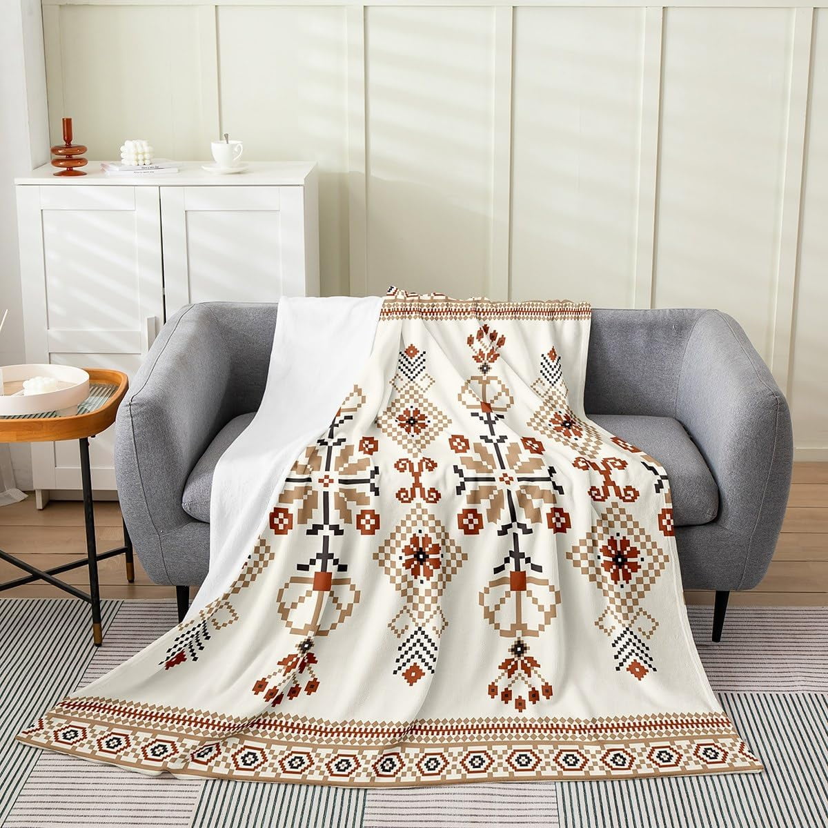 Aztec Blanket Baby 30x40 Inch Ethnic Throw Blanket Abstract Floral Boho ...
