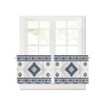 Aztec Blue Geometric Abstract Short Blackout Curtains 24 Inch Long ...