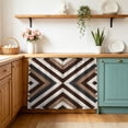 Aztec Bohemian Cabinet Curtains 10" W x 11" L Modern Neutral Wooden ...