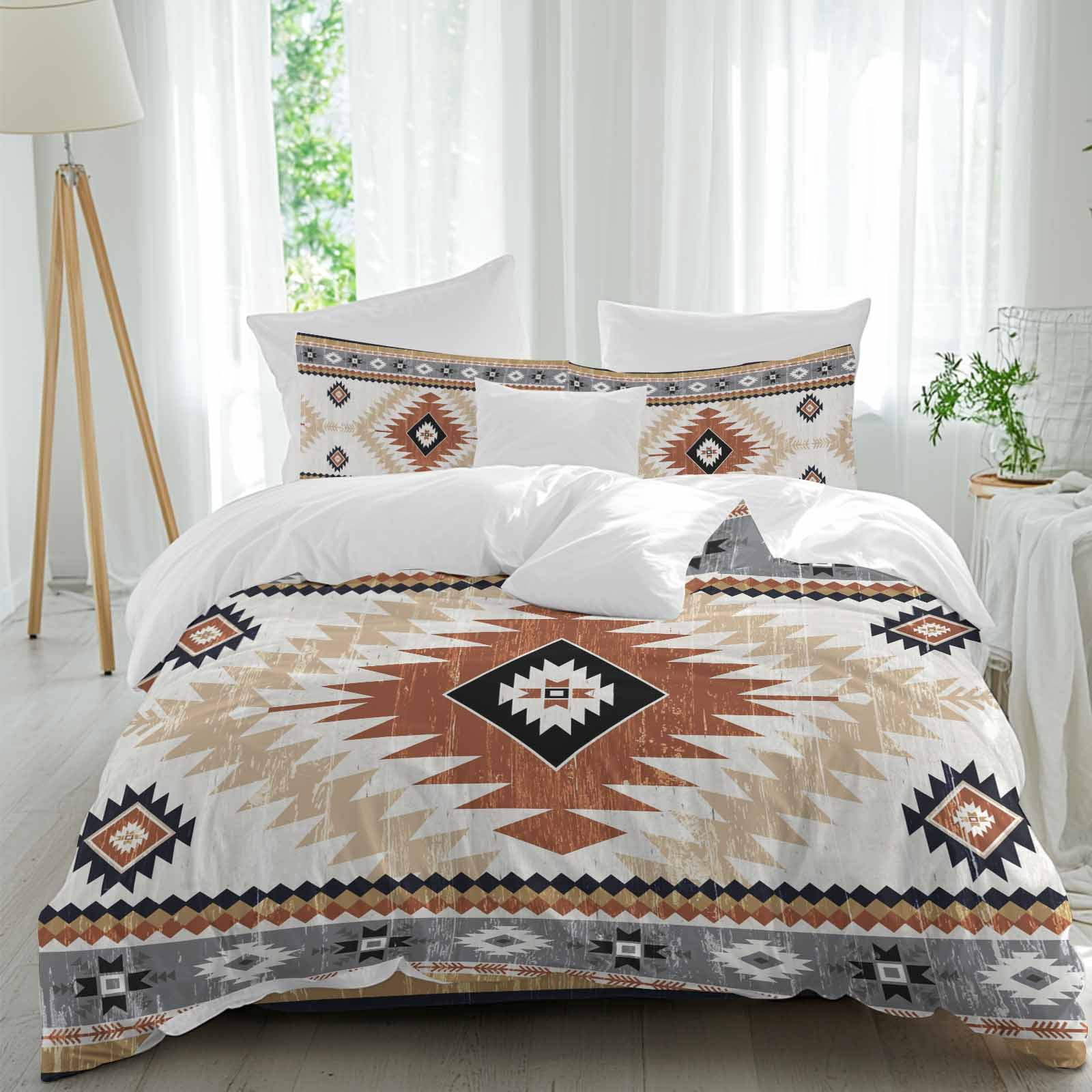 Aztec Bohemian Ethnic Style California King Size Bed Set,Farmhouse ...