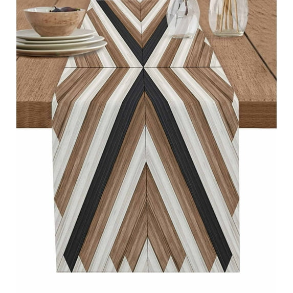 Aztec Bohemian Wood Texture Table Runner Luxury Wedding r Table Runner ...