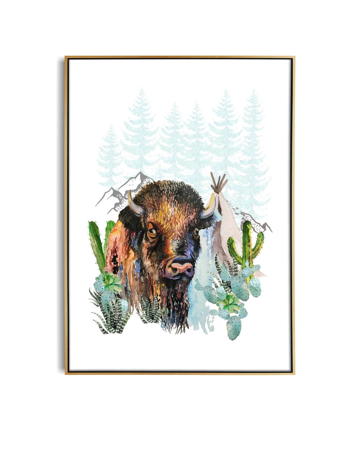 Aztec Boho Buffalo Wall Art For Baby Boy Or Girl Nursery Decor ...