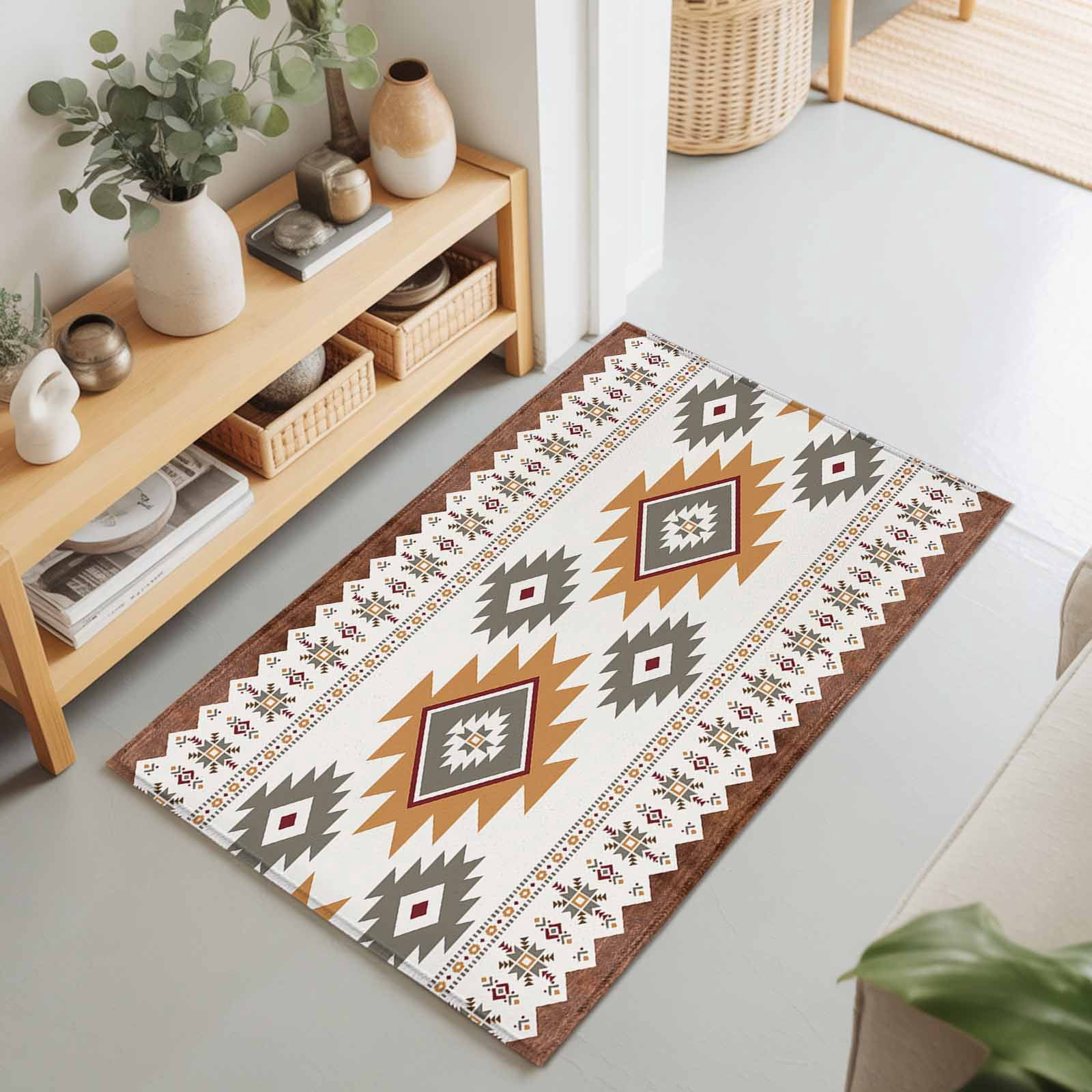 Aztec Boho Stripe Ethnic Style Rectangle Area Rug 2x3ft,Living Room Rug ...