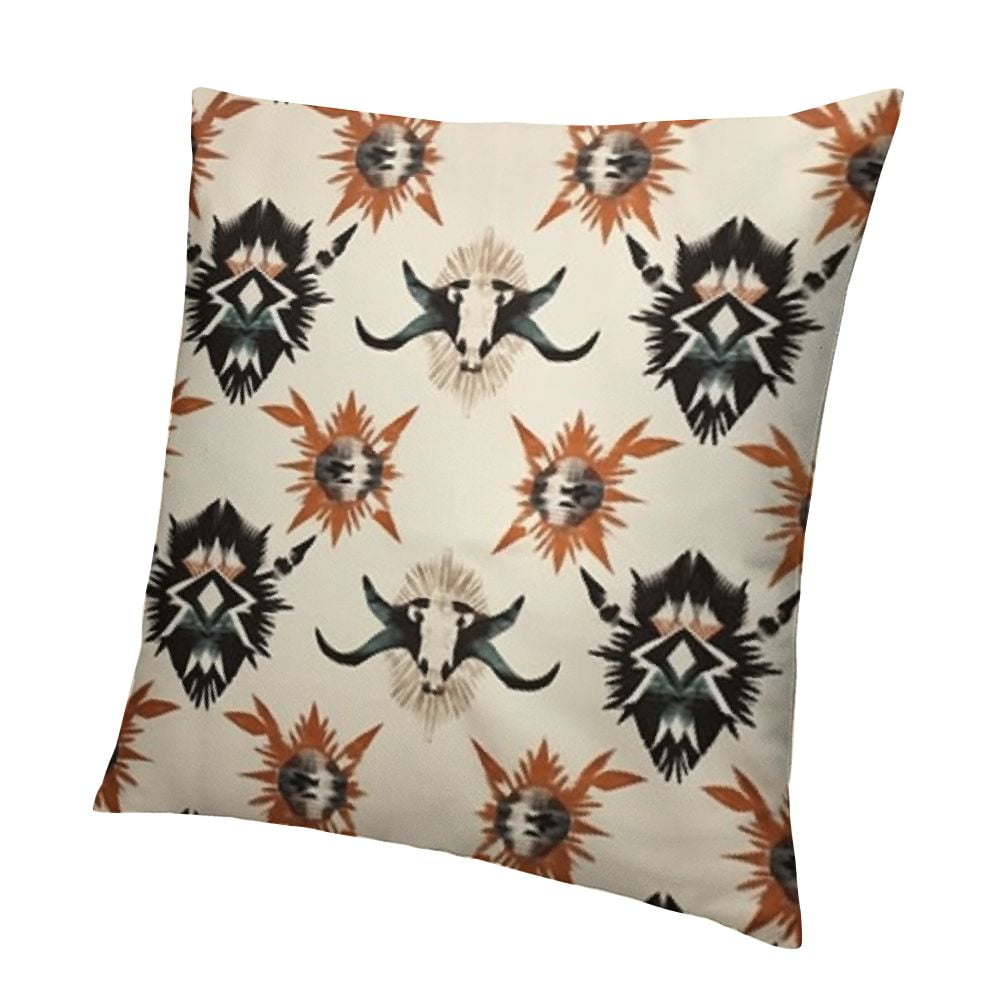 Aztec Boho Western Throw ,Cow Skull ,Cow Skull Decor,Western Cow Skull ...
