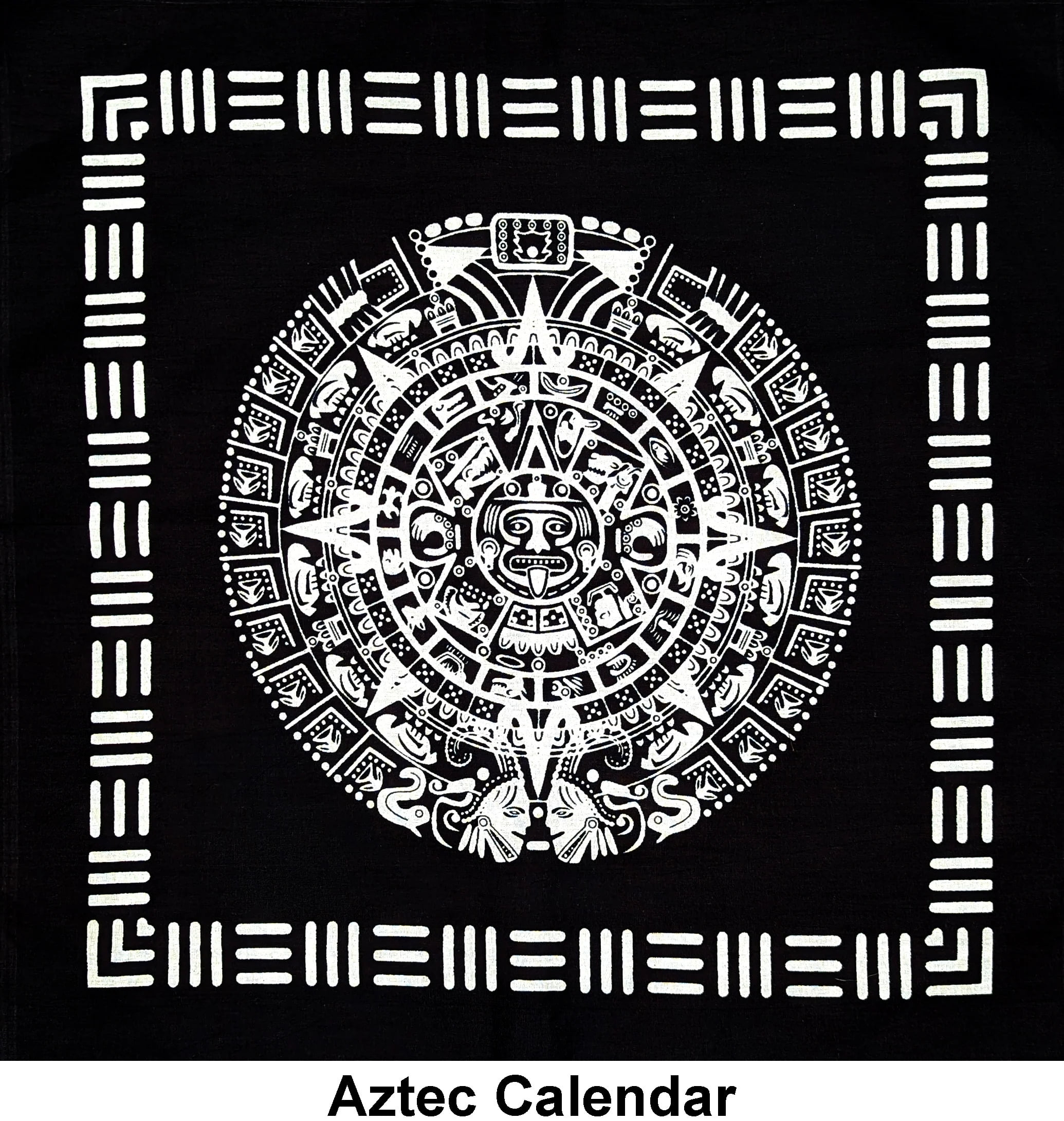 Aztec Calendar Design Print Cotton Bandana (22 inches x 22 inches) - Walmart.com
