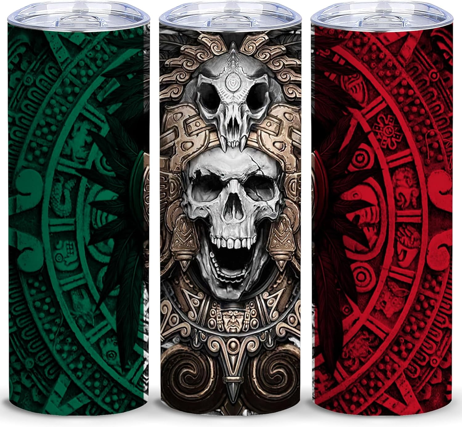 Aztec Calendar Insulated Skinny Tumblers Cup Coffee Mug with Lid 20oz ...