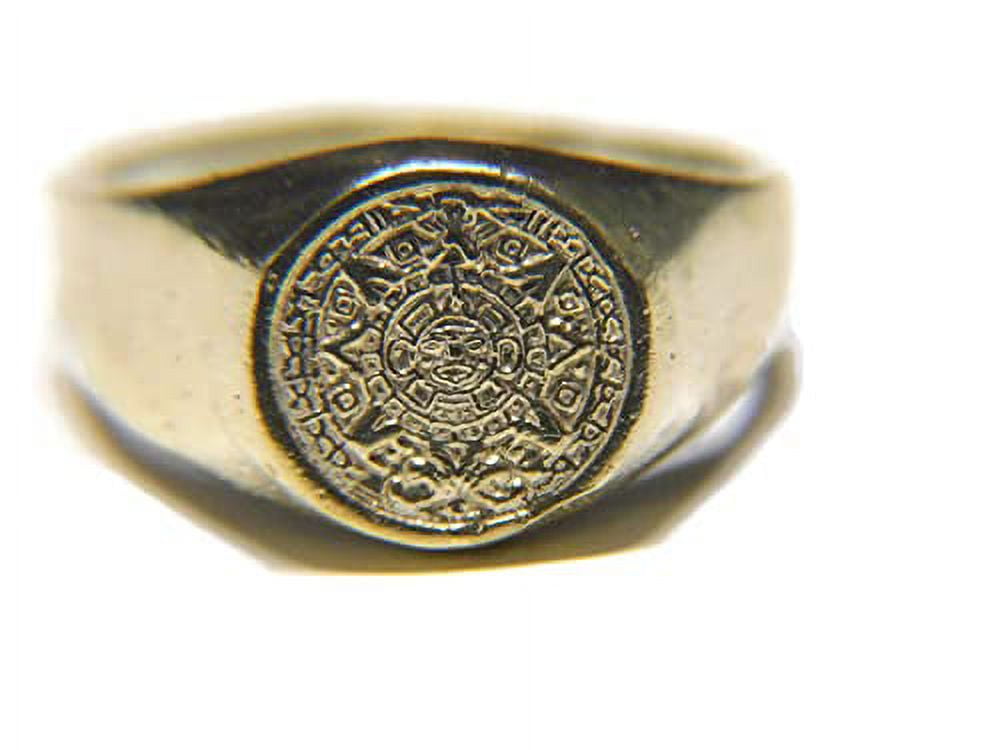 Aztec Calendar Ring 14k Solid Yellow Gold!! - Walmart.com