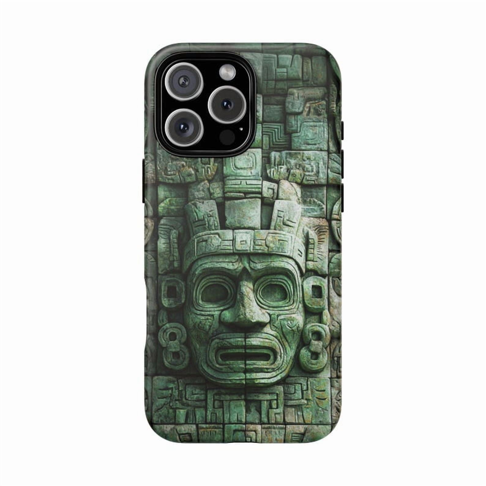 Aztec Carving Ancient Jungle Stone Artwork Phone Case for 11 12 13 14 ...