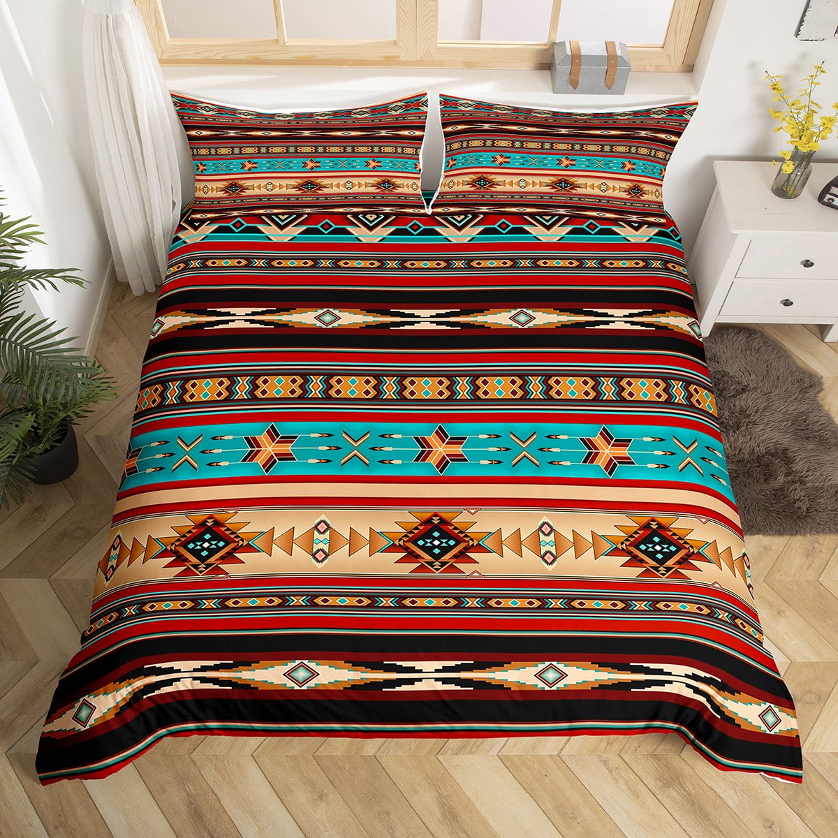 Aztec Comforter Cover Ethnic Tribal Arrow Duvet Cover,Vintage ...
