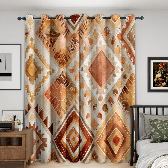 Aztec Curtains For Living Room , Southwest Tribal Pattern Design ...