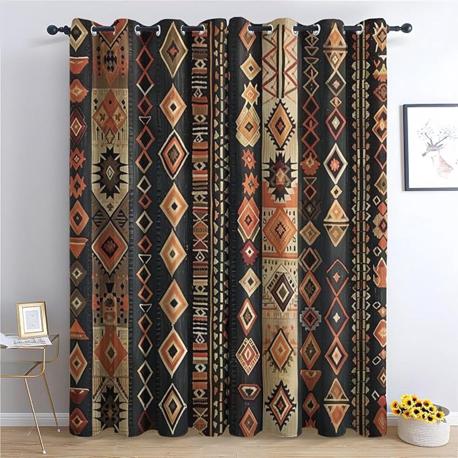 Aztec Curtains for Living Room - Tribal Aztec Curtains, Western ...