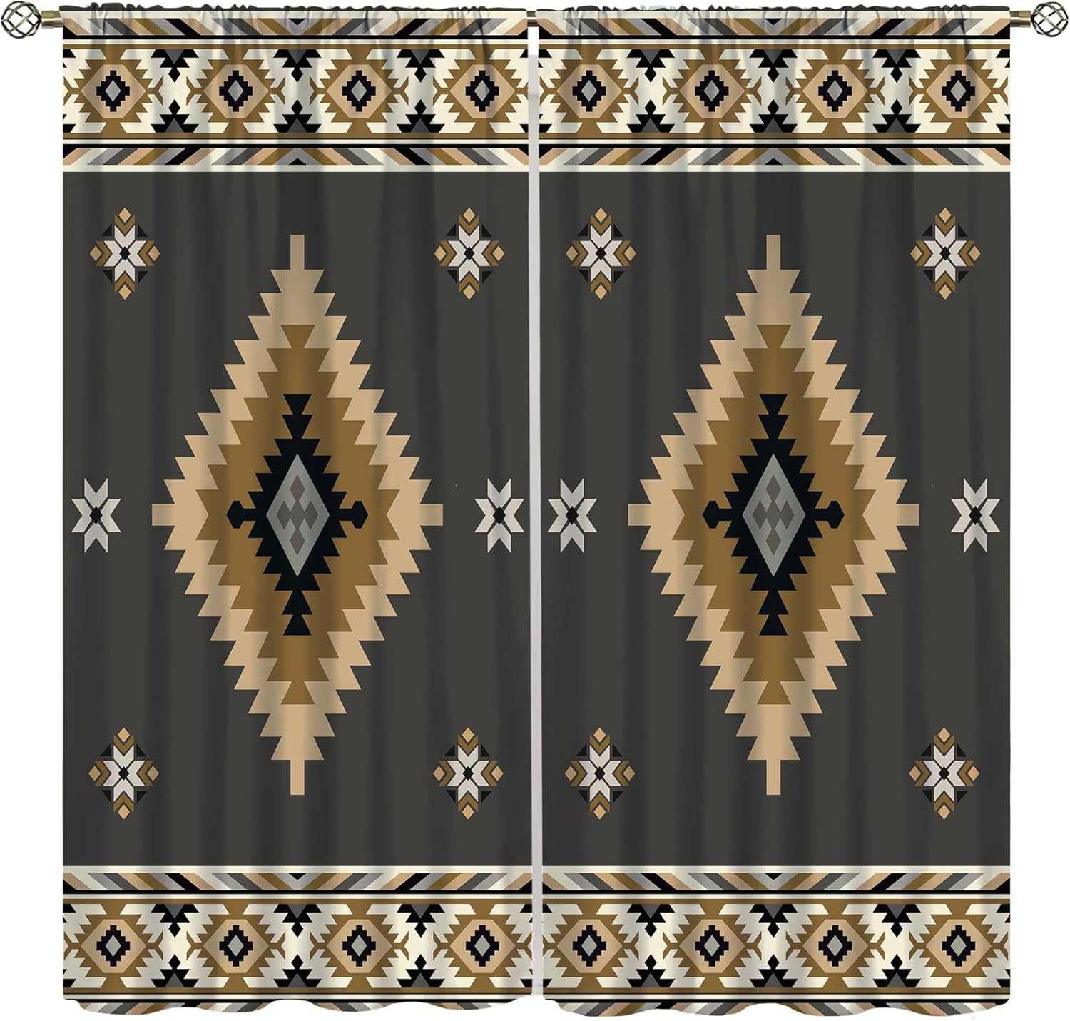 Aztec Curtains, Southwestern Native Tribal American Ethnic Pattern ...