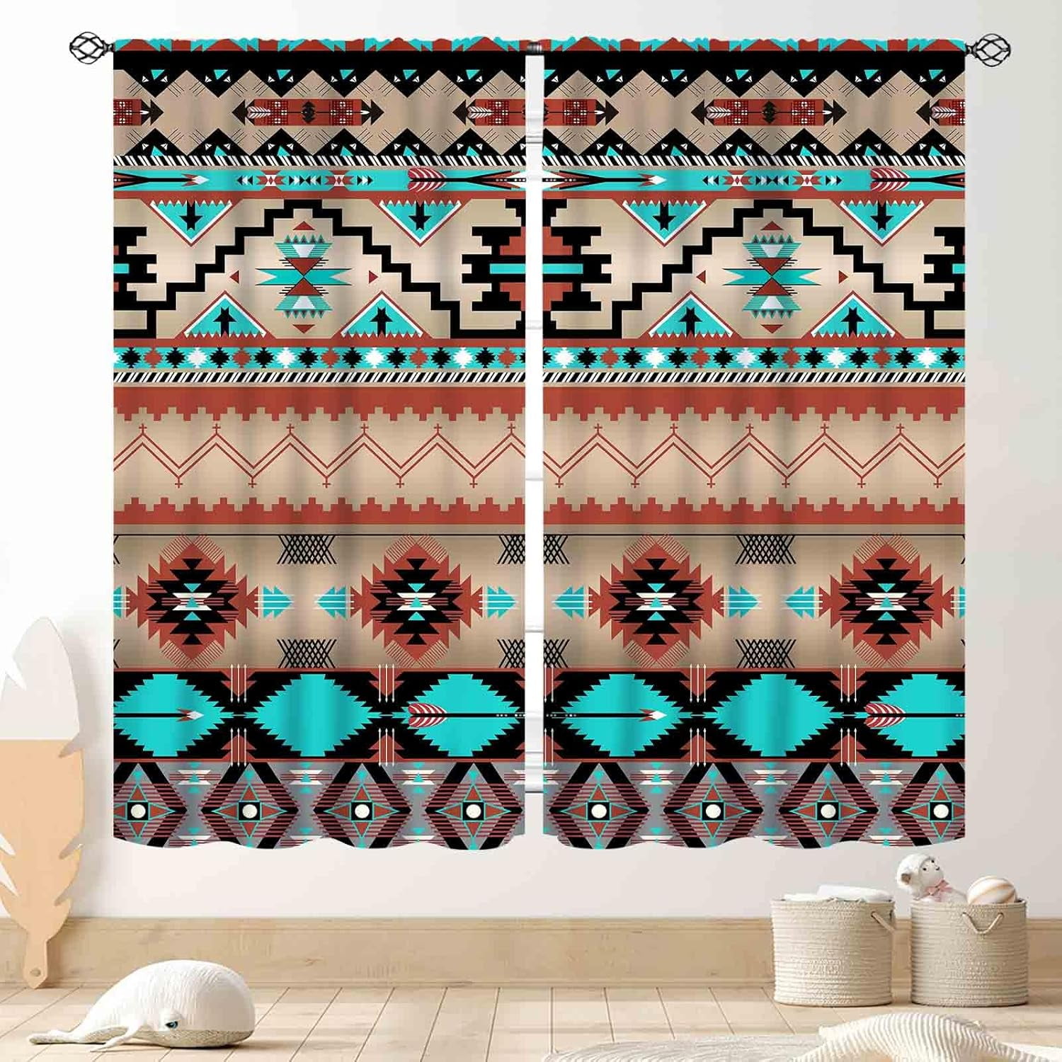 Aztec Curtains, Southwestern Natvie Tribal American Ethnic Western ...