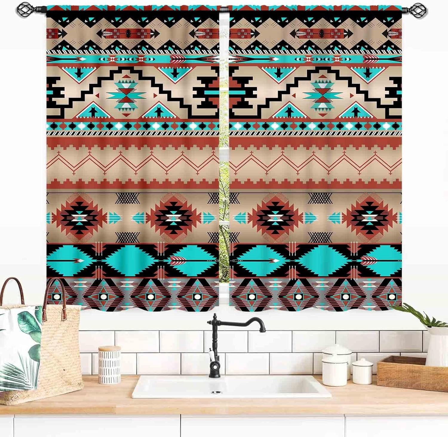 Aztec Curtains, Southwestern Natvie Tribal American Ethnic Western ...