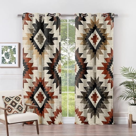 Aztec Curtains, Southwestern Rustic Patterned Blackout Curtains For ...