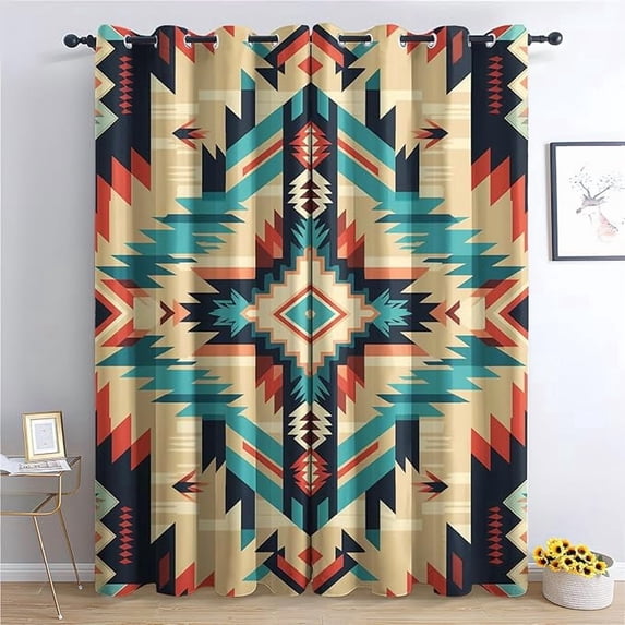 Aztec Curtains for Bedroom, Southwest Tribal Ethnic Blackout Curtains ...