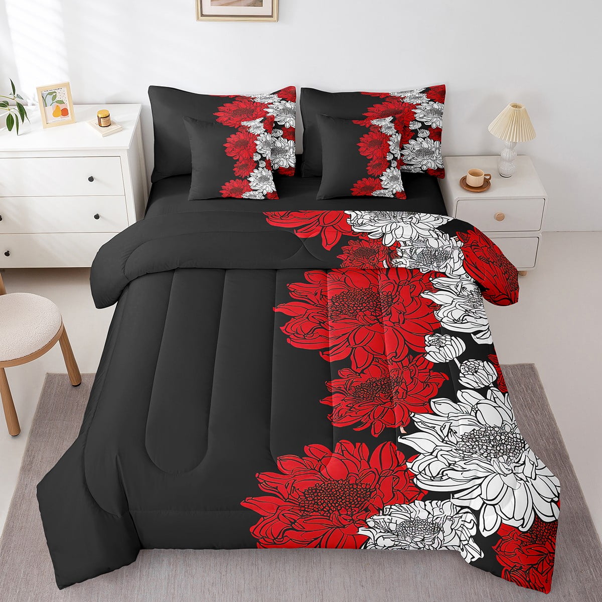 Aztec Dahlia Comforter Set King Size with Sheets -7 Pieces Bed in a Bag ...