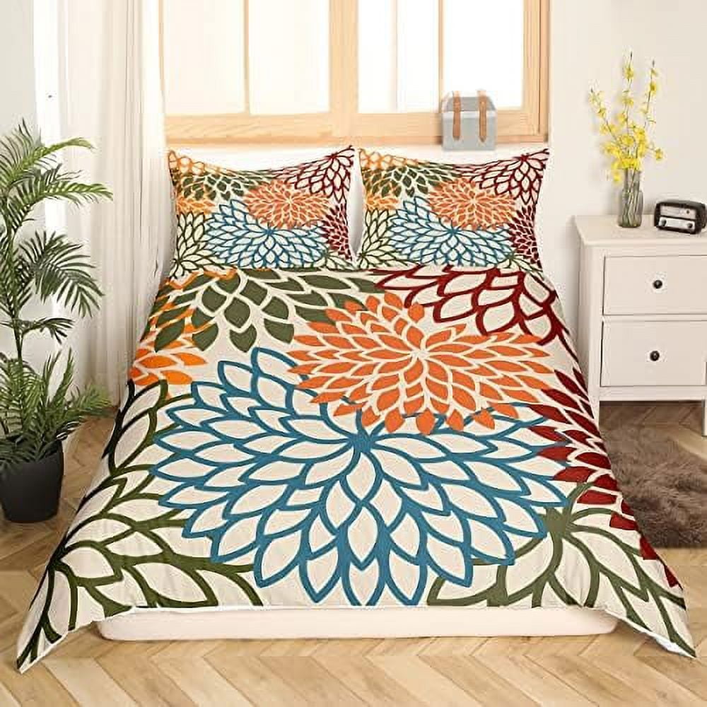 Aztec Dahlia Duvet Cover Full Size Mexican National Flower Comforter