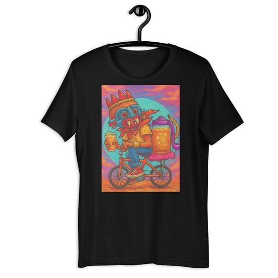 Aztec Devil Bike Beer Cartoon Mexican Folk Art T-Shirt Design - Walmart.com