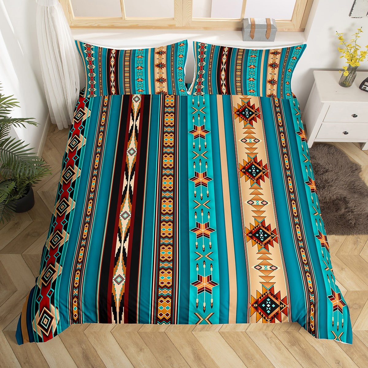 Aztec Duvet Cover Ethnic Tribal Arrow Comforter Cover,Retro Southwest ...