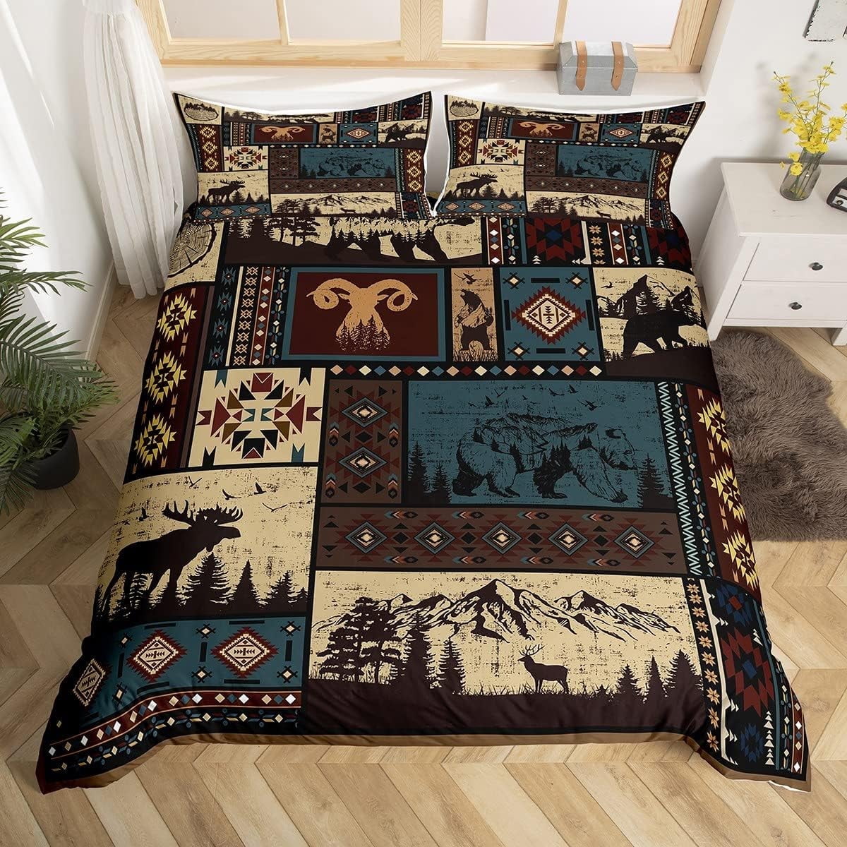 YST Aztec Duvet Cover Full Rustic Southwestern American Native Bedding ...