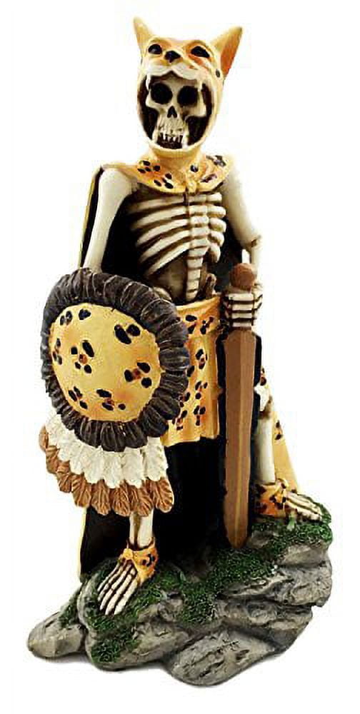 Aztec Elite Jaguar Warrior Knight Skeleton Day of The Dead Sculpture ...