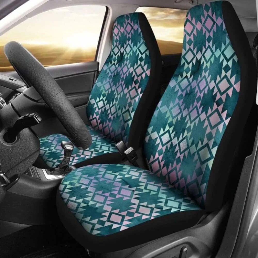 Aztec Ethnic Iridescent Car Seat Covers Pack of 2 Universal Front Seat ...