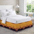 Aztec Ethnic Style Bed Skirt Queen Size 16 Inch Drop, Orange Black ...