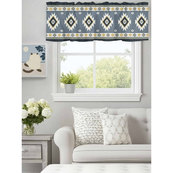 Aztec Ethnic Style Valances for Windows,Kitchen Valance Rod Pocket ...