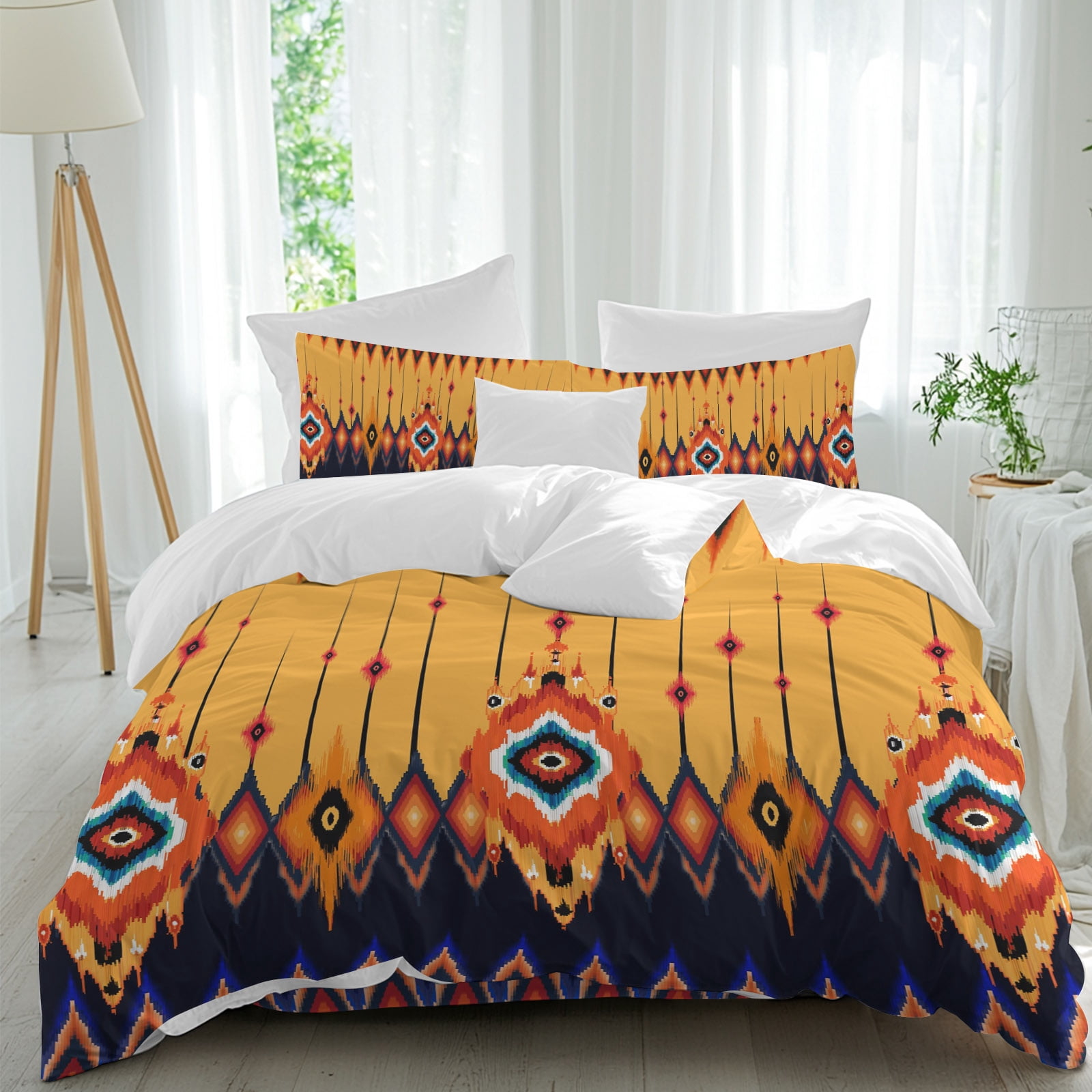 Aztec Ethnic Tribal Texture Art Soft Breathable Bedding Set with Pillow ...