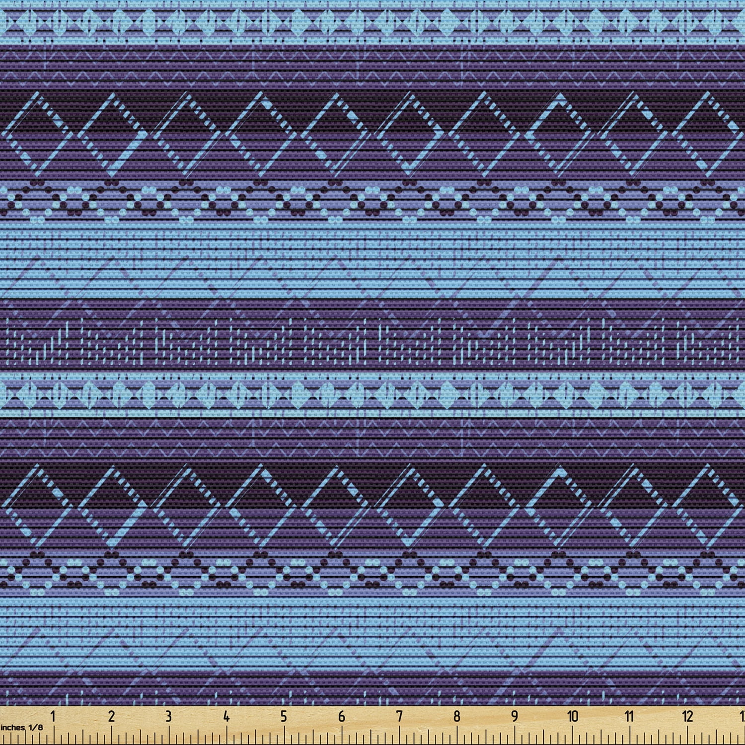 Ambesonne Aztec Fabric by the Yard Upholstery, Zigzags Diamond Shapes ...