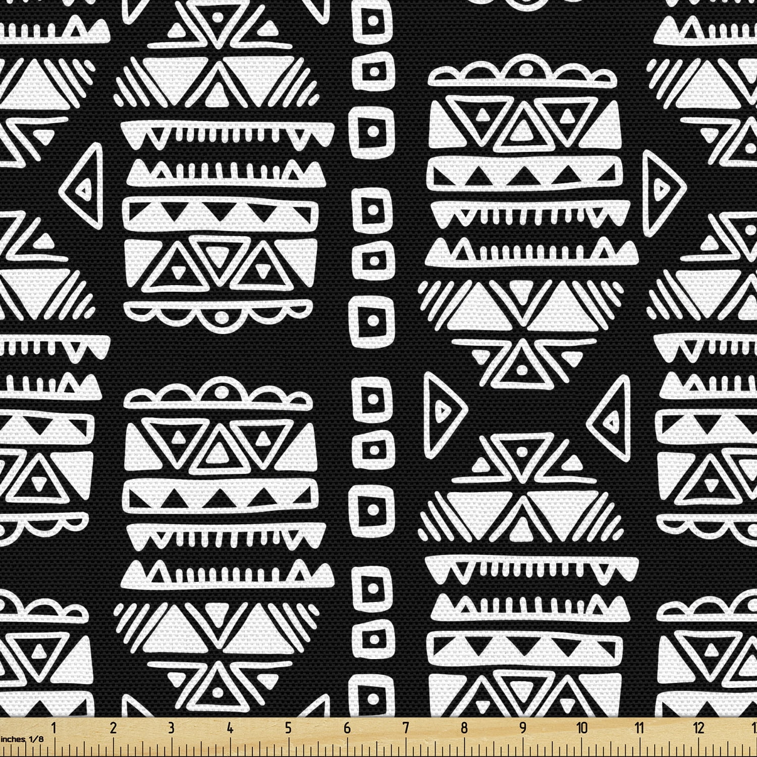 Ambesonne Aztec Fabric by the Yard Upholstery, Doodled Zigzags ...
