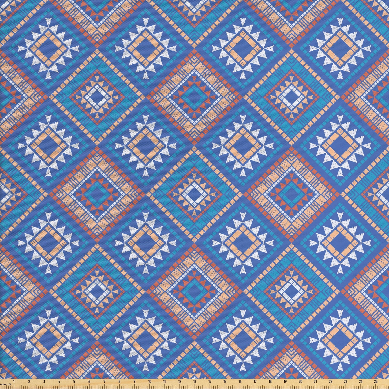 Ambesonne Aztec Fabric by the Yard Upholstery, Hand Drawn Tribal ...