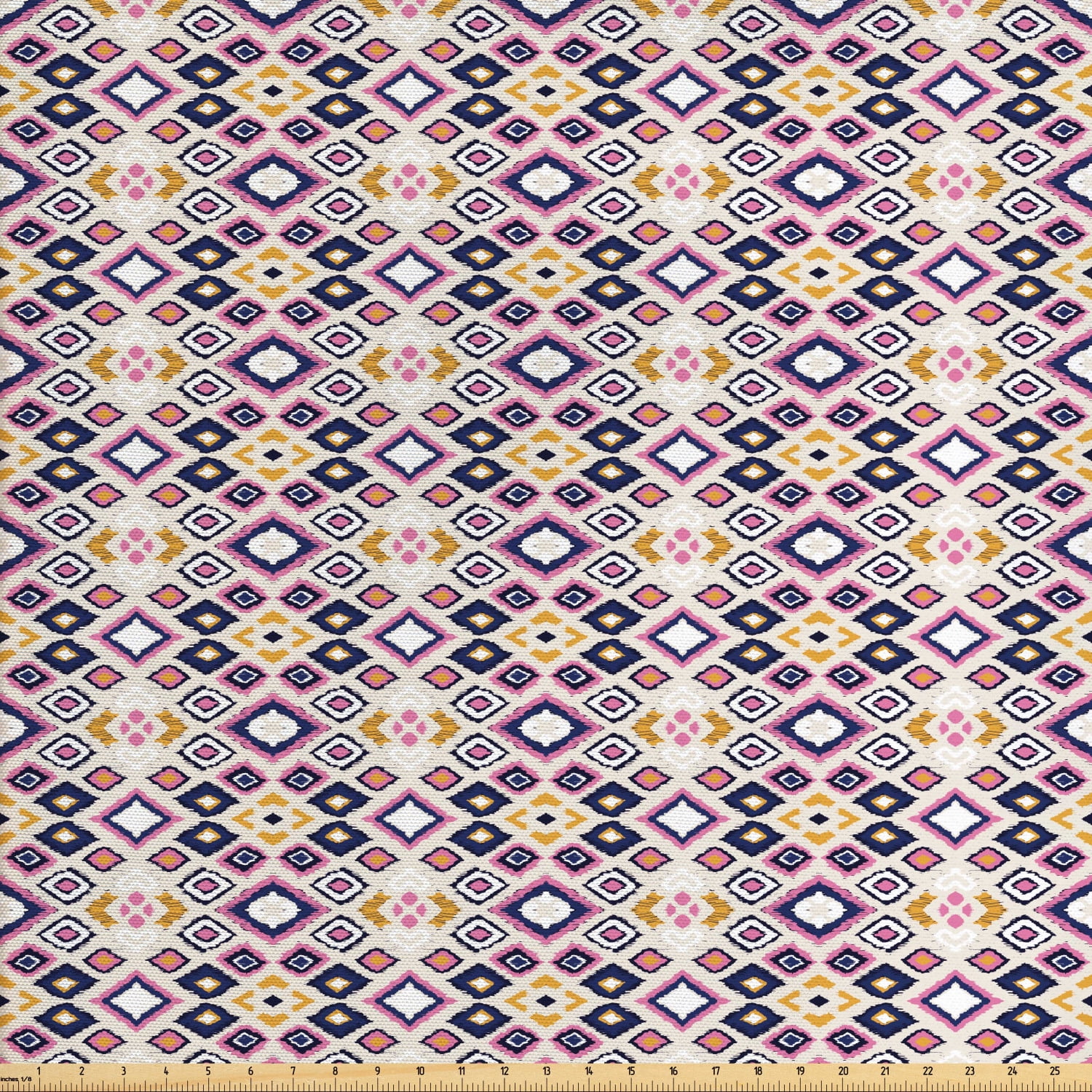 Ambesonne Aztec Fabric by the Yard Upholstery, Ikat Inspired Ornate ...