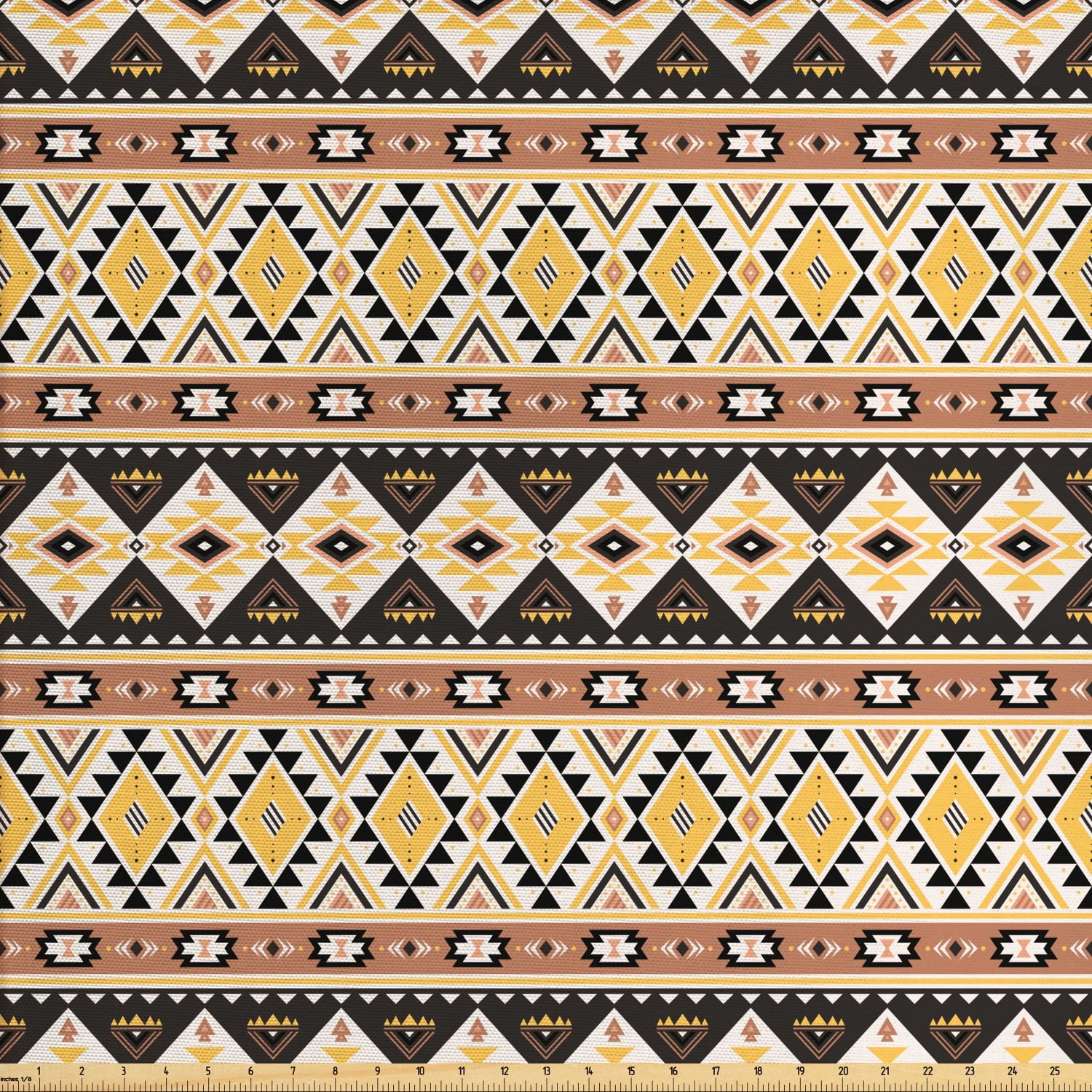 Ambesonne Aztec Fabric by the Yard Upholstery, Mexican Lines and ...