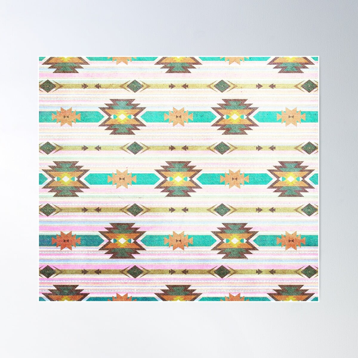 Aztec Funky B Poster Wall Art, Modern Wall Decor For Living Room ...