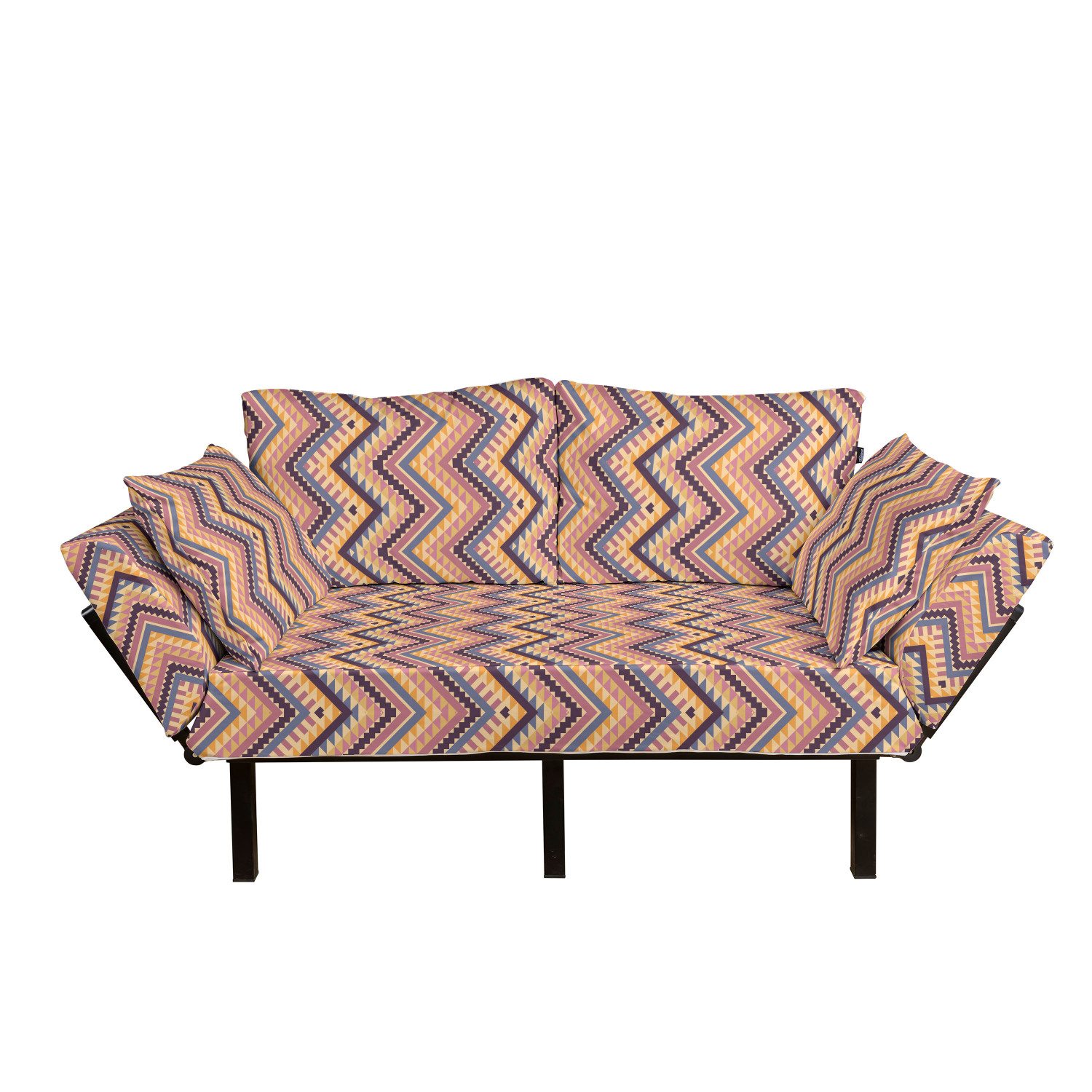 Aztec Futon Couch, Chevron Art Pattern Inspired by Indigenous Cultural ...