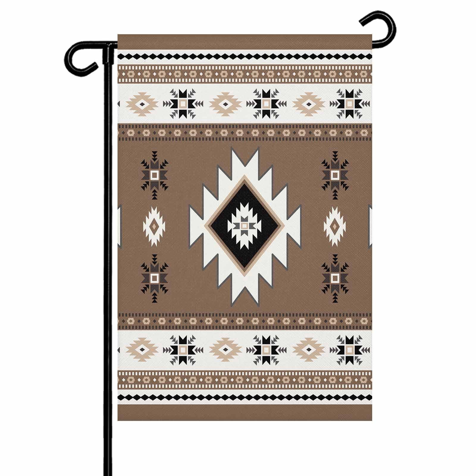 Aztec Garden Flag 12x18 Inch Southwest Wind Brown Bohemian Ethnic Wind ...