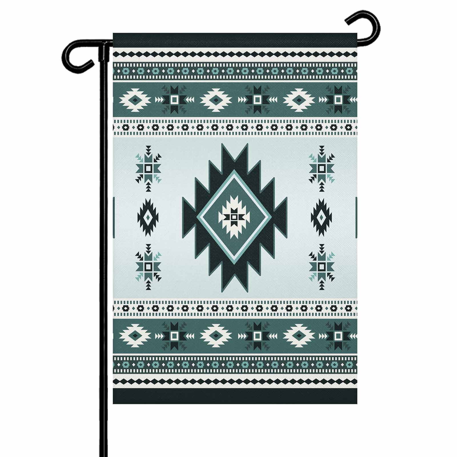 Aztec Garden Flag 28x40 Inch Southwest Wind Bohemian Water Duck Green ...