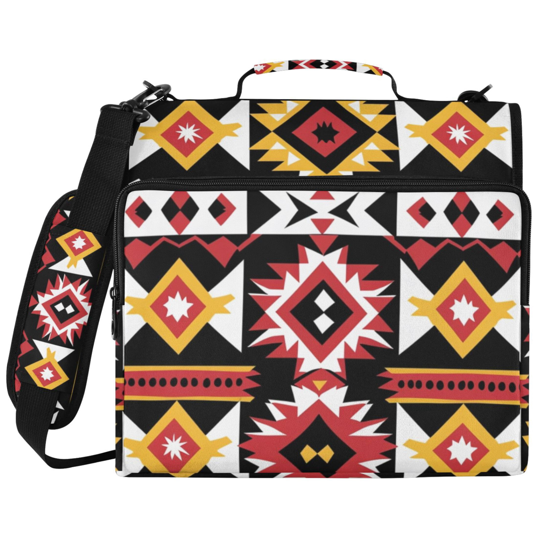 Aztec Geometric Abstract Pattern 3 Ring Binder Bag Zipper Binder ...