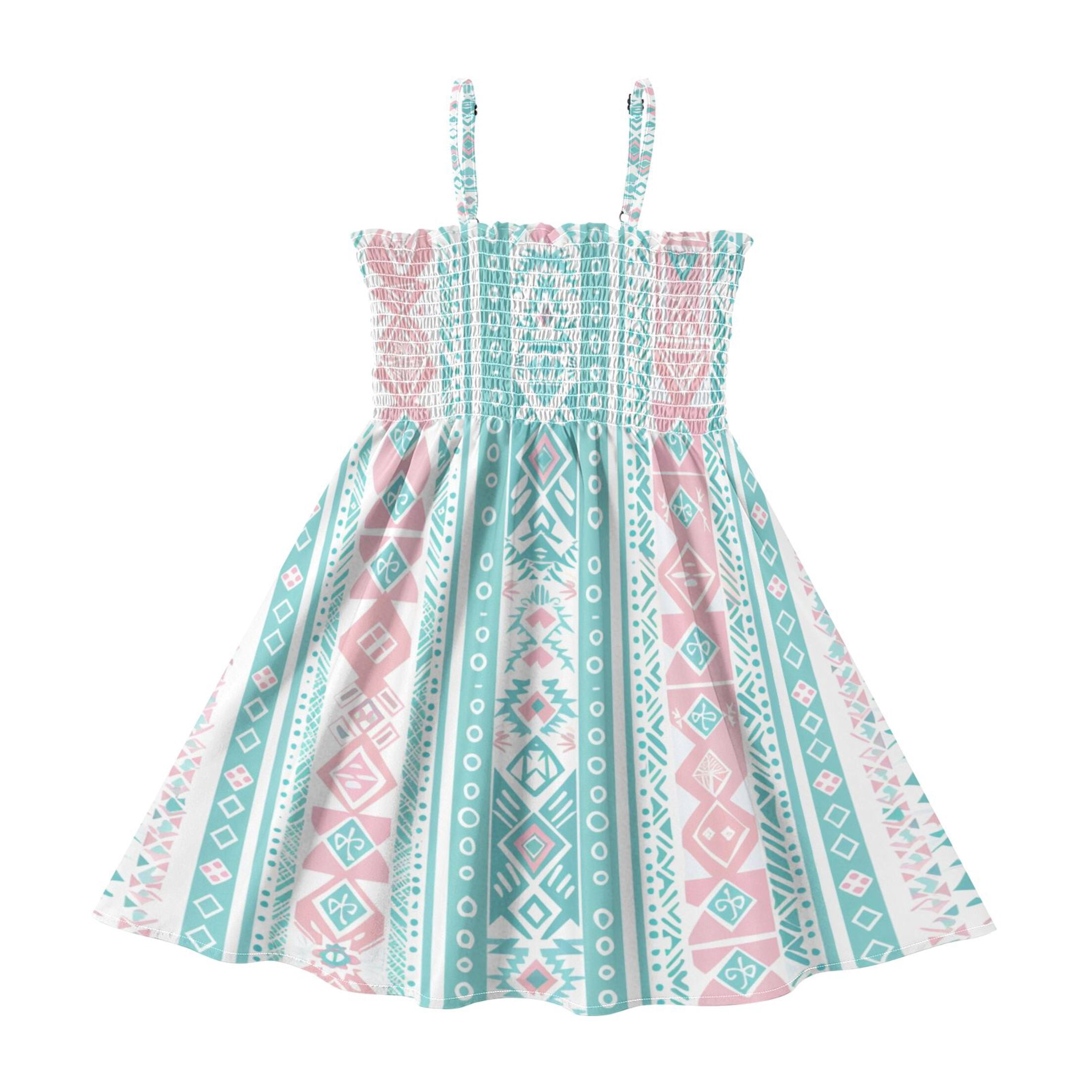 Aztec Geometric Abstract Pattern Girls' Casual Dresses 2Y-8Y Sleeveless ...