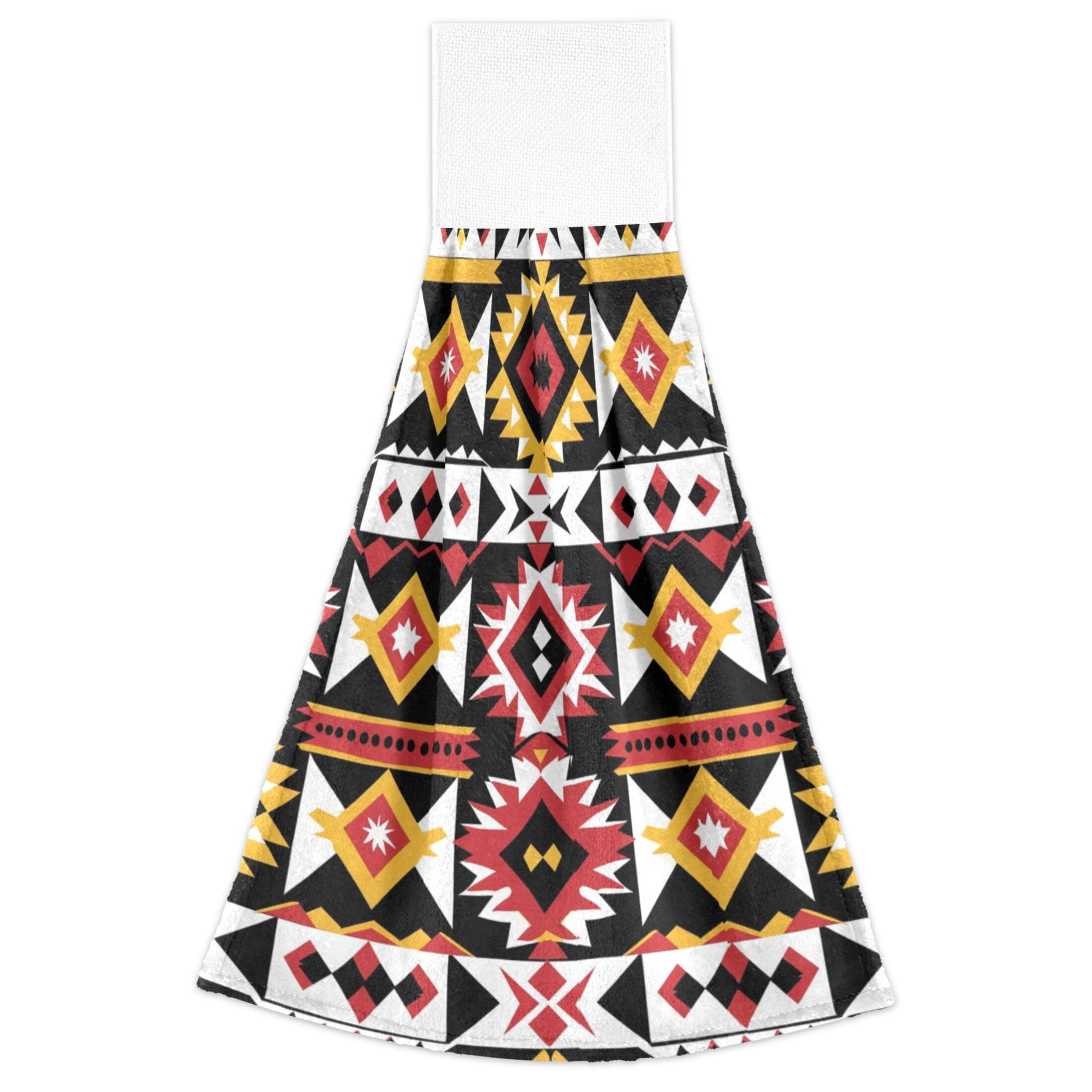 Aztec Geometric Abstract Pattern Hand Towels 2 Pack Quick Dry Velvet ...