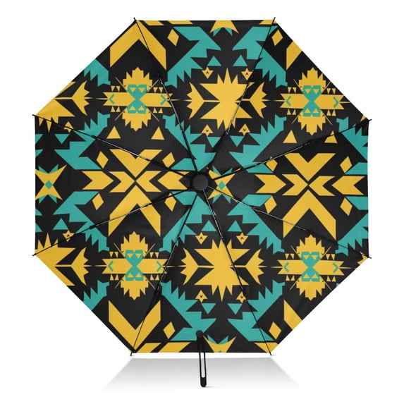 Aztec Geometric Abstract Pattern Umbrella Folding Sun Umbrella Travel ...