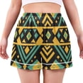 Aztec Geometric Abstract Pattern Women's Pajama Shorts Silky Satin ...